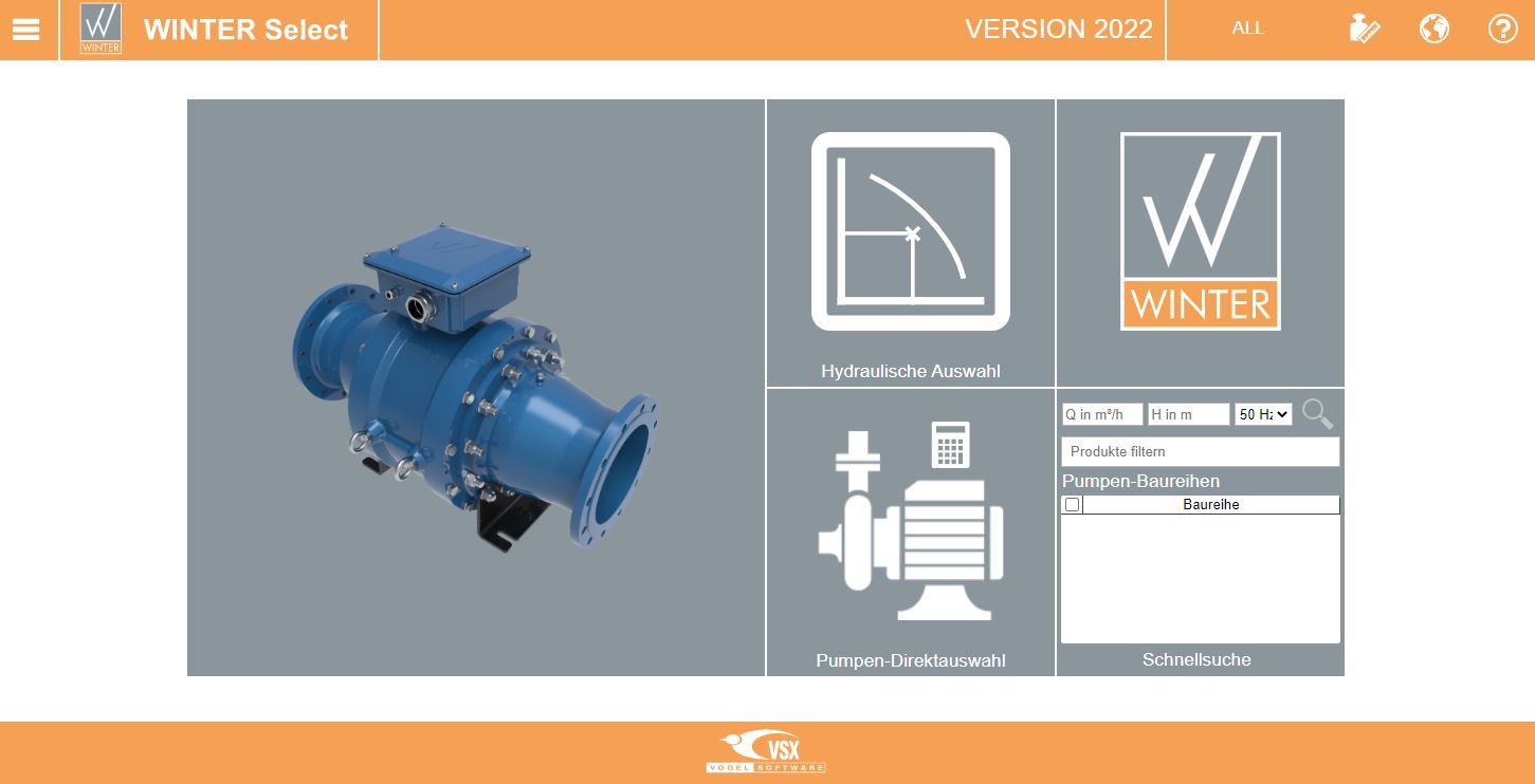 Pump selection program WINTER Select is online | Winter.pumpen